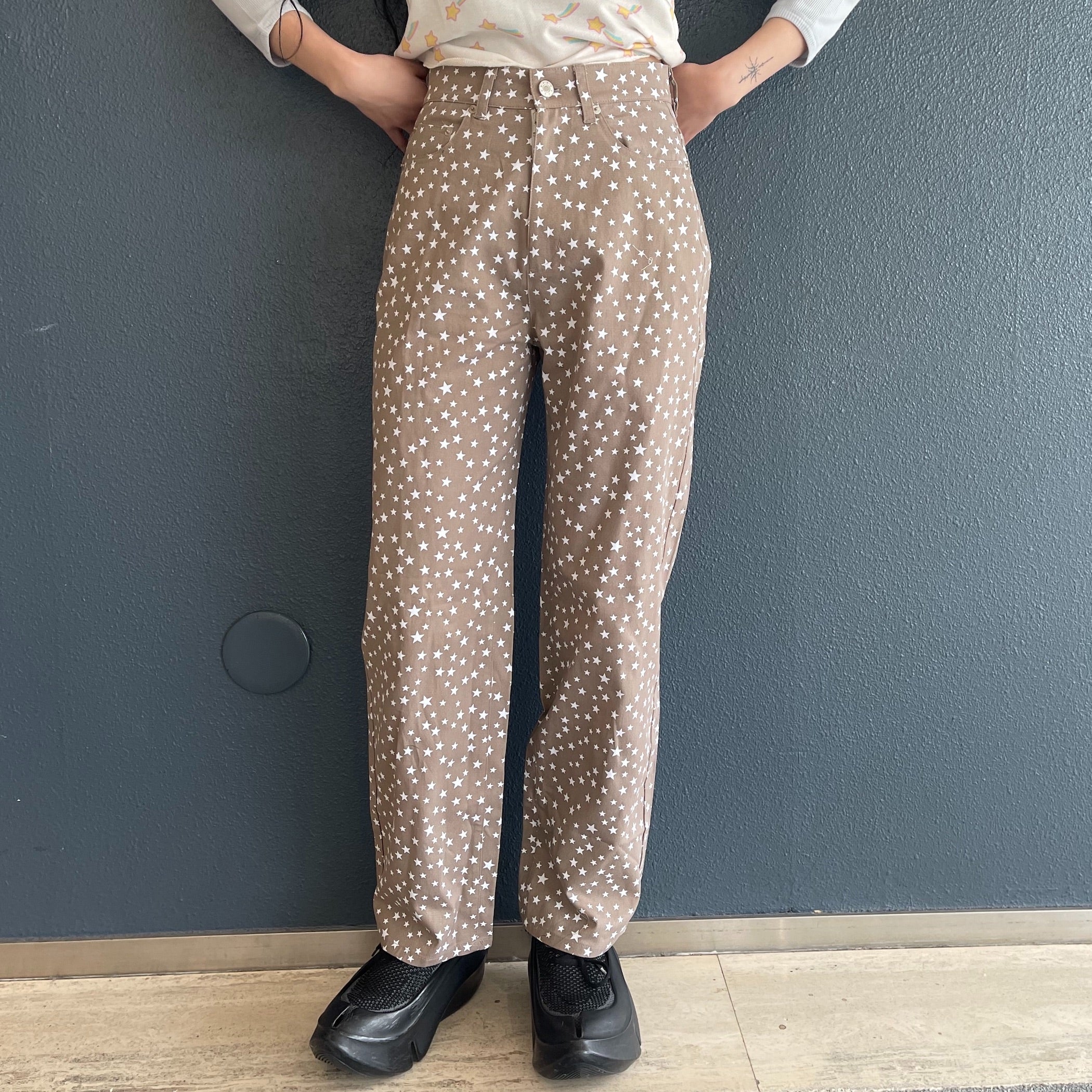 [F.E.E.S] star cotton twill pants / beige / スターパターンツイルパンツ | シープ / SHEEP | fa.er.ie