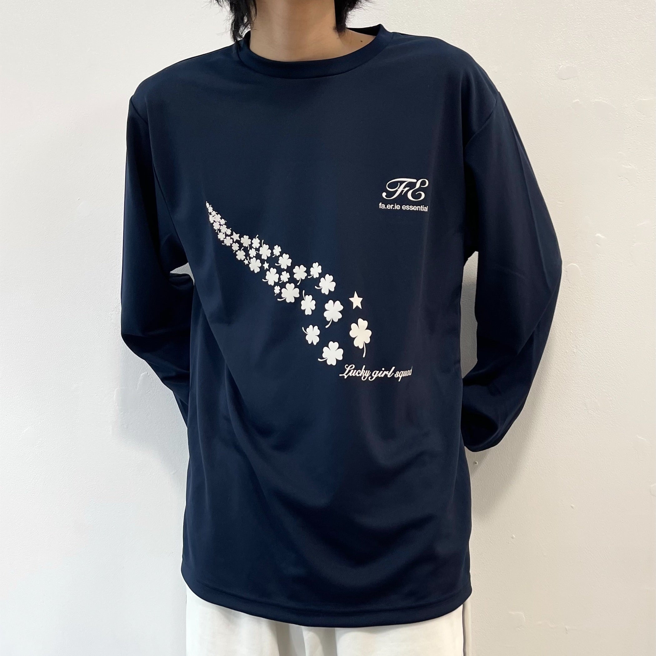 lucky squad long top / navy / リフレクタプリントロングスリーブTシャツ | シープ / SHEEP | fa.er.ie